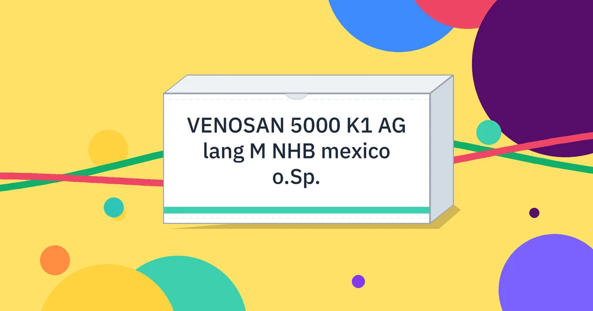 Symbolbild: Packung mit der Aufschrift VENOSAN 5000 K1 AG lang M NHB mexico o.Sp. (PZN 14429735) – Verfügbarkeit und Bezug in Apotheken in Frankfurt am Main