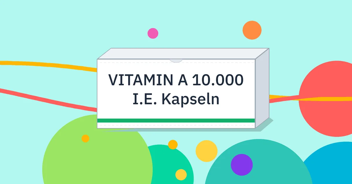 Symbolbild: Packung mit der Aufschrift VITAMIN A 10.000 I.E. Kapseln (PZN 17165633) – Verfügbarkeit und Bezug in Apotheken in Frankfurt am Main