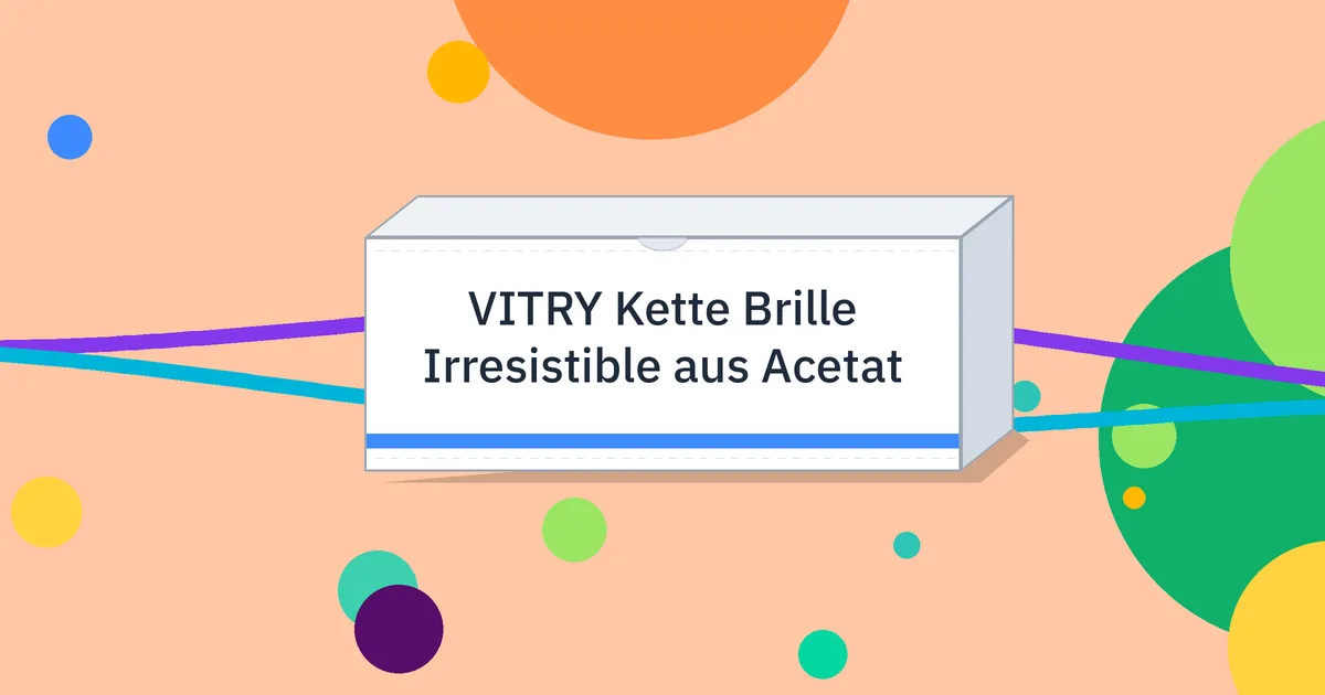 Symbolbild: Packung mit der Aufschrift VITRY Kette Brille Irresistible aus Acetat (PZN 19067455) – Verfügbarkeit und Bezug in Apotheken in Frankfurt am Main
