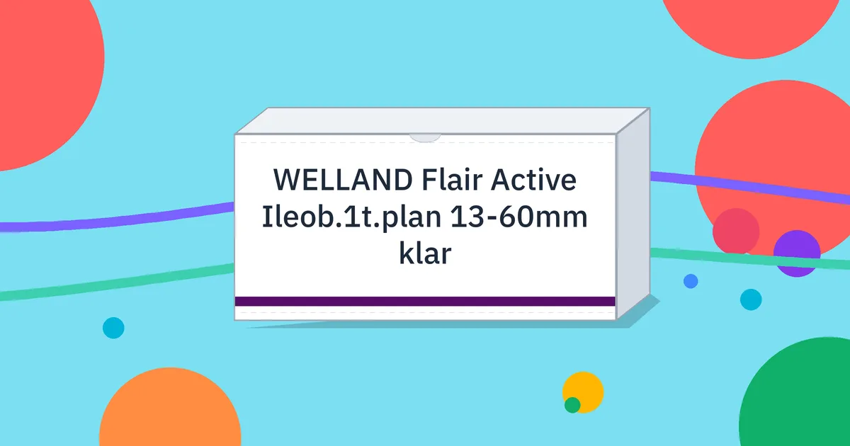 Symbolbild: Packung mit der Aufschrift WELLAND Flair Active Ileob.1t.plan 13-60mm klar (PZN 09899404) – Verfügbarkeit und Bezug in Apotheken in Frankfurt am Main