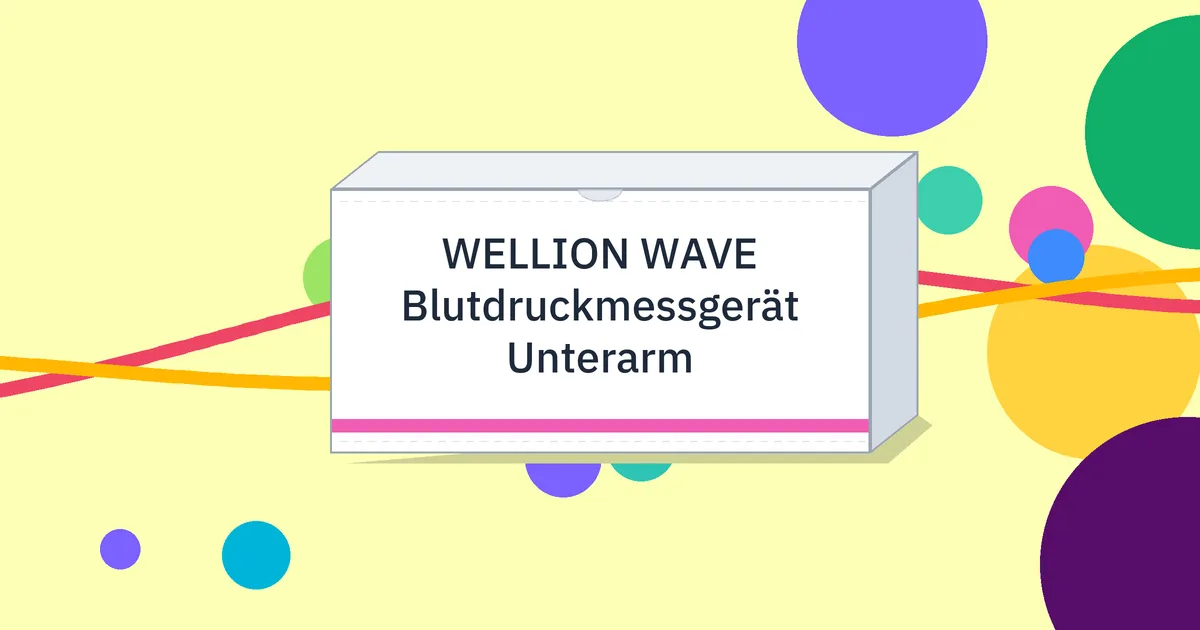 Symbolbild: Packung mit der Aufschrift WELLION WAVE Blutdruckmessgerät Unterarm (PZN 11563947) – Verfügbarkeit und Bezug in Apotheken in Frankfurt am Main