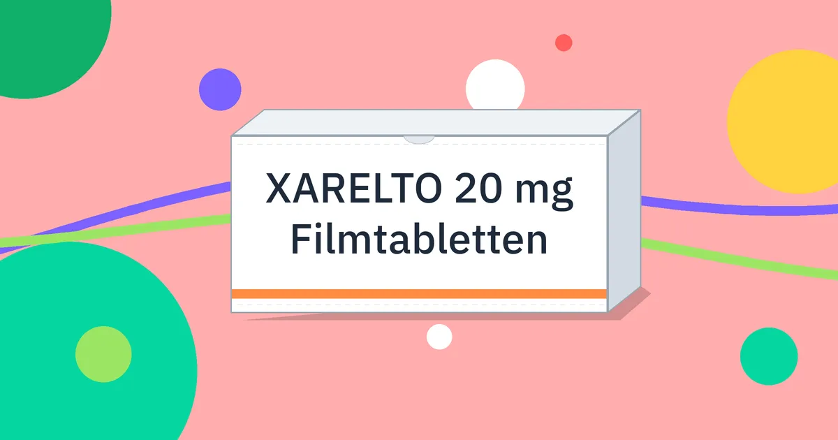 Symbolbild: Packung mit der Aufschrift XARELTO 20 mg Filmtabletten (PZN 13721830) – Verfügbarkeit und Bezug in Apotheken in Frankfurt am Main
