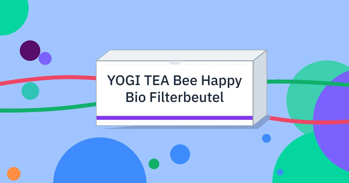 Symbolbild: Packung mit der Aufschrift YOGI TEA Bee Happy Bio Filterbeutel (PZN 16607158) – Verfügbarkeit und Bezug in Apotheken in Frankfurt am Main