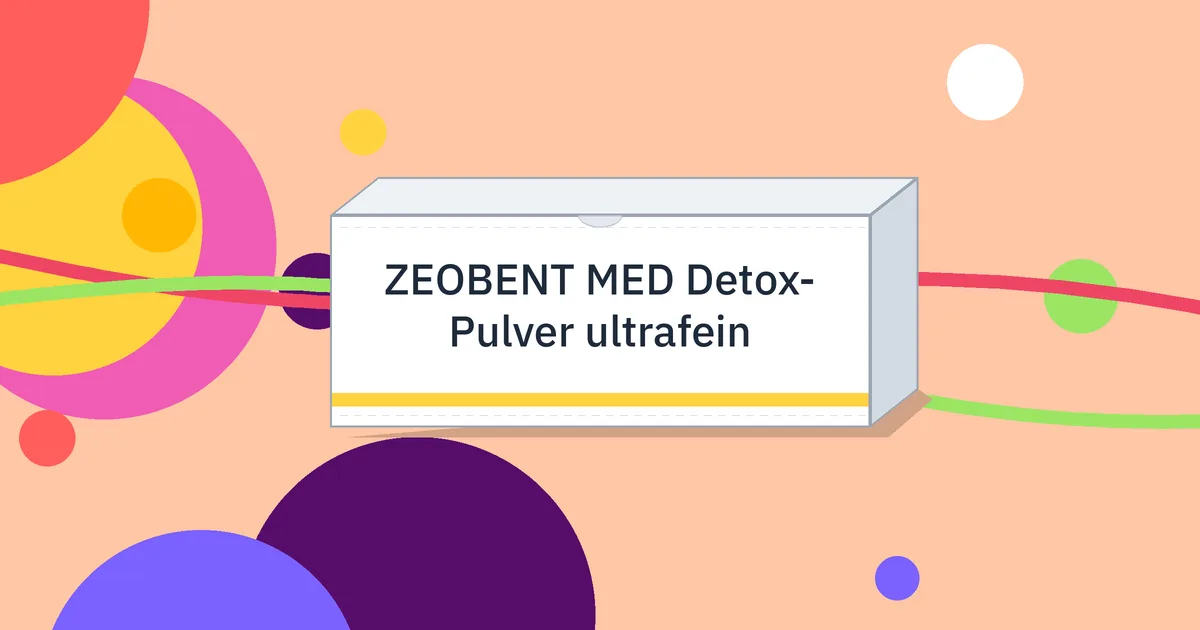 Symbolbild: Packung mit der Aufschrift ZEOBENT MED Detox-Pulver ultrafein (PZN 19161237) – Verfügbarkeit und Bezug in Apotheken in Frankfurt am Main