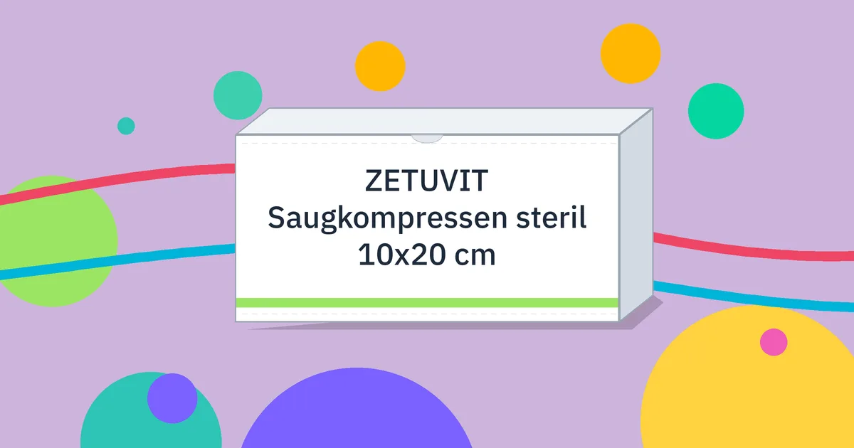 Symbolbild: Packung mit der Aufschrift ZETUVIT Saugkompressen steril 10x20 cm (PZN 18734352) – Verfügbarkeit und Bezug in Apotheken in Frankfurt am Main