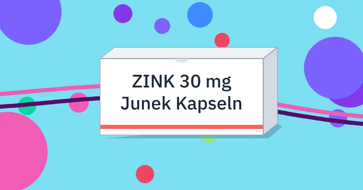 Symbolbild: Packung mit der Aufschrift ZINK 30 mg Junek Kapseln (PZN 12635778) – Verfügbarkeit und Bezug in Apotheken in Frankfurt am Main