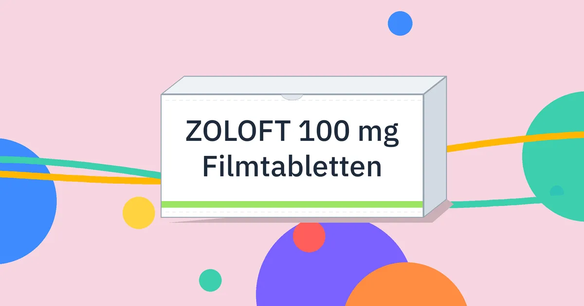 Symbolbild: Packung mit der Aufschrift ZOLOFT 100 mg Filmtabletten (PZN 07544068) – Verfügbarkeit und Bezug in Apotheken in Frankfurt am Main