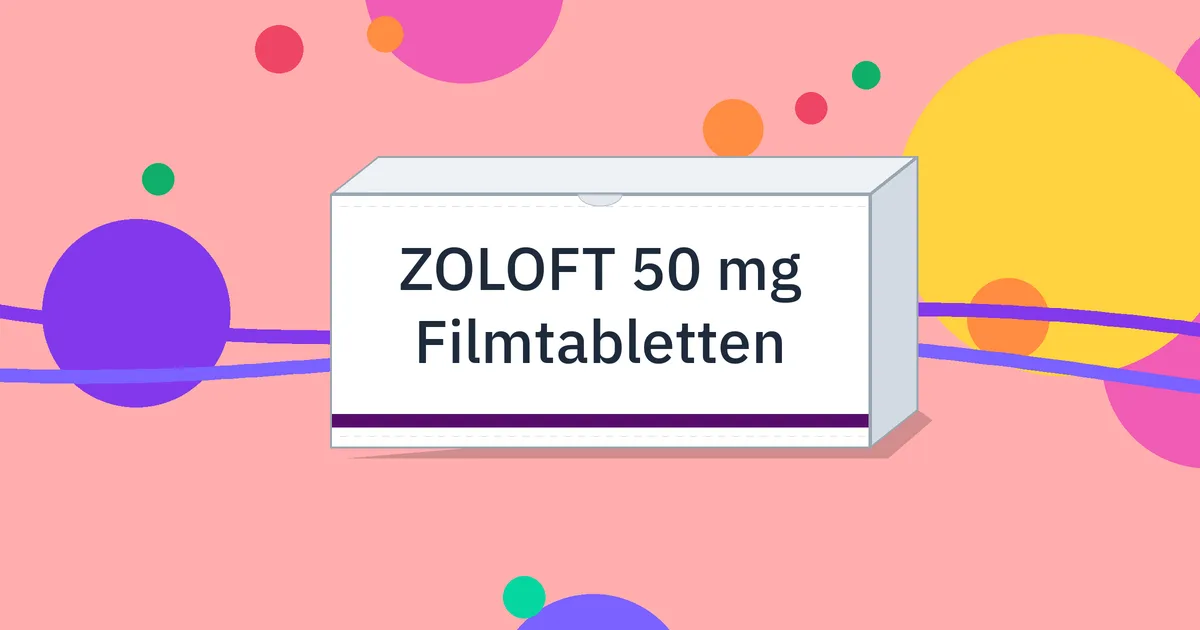 Symbolbild: Packung mit der Aufschrift ZOLOFT 50 mg Filmtabletten (PZN 01883740) – Verfügbarkeit und Bezug in Apotheken in Frankfurt am Main