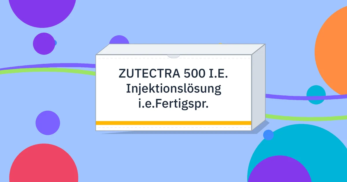 Symbolbild: Packung mit der Aufschrift ZUTECTRA 500 I.E. Injektionslösung i.e.Fertigspr. (PZN 17367609) – Verfügbarkeit und Bezug in Apotheken in Frankfurt am Main