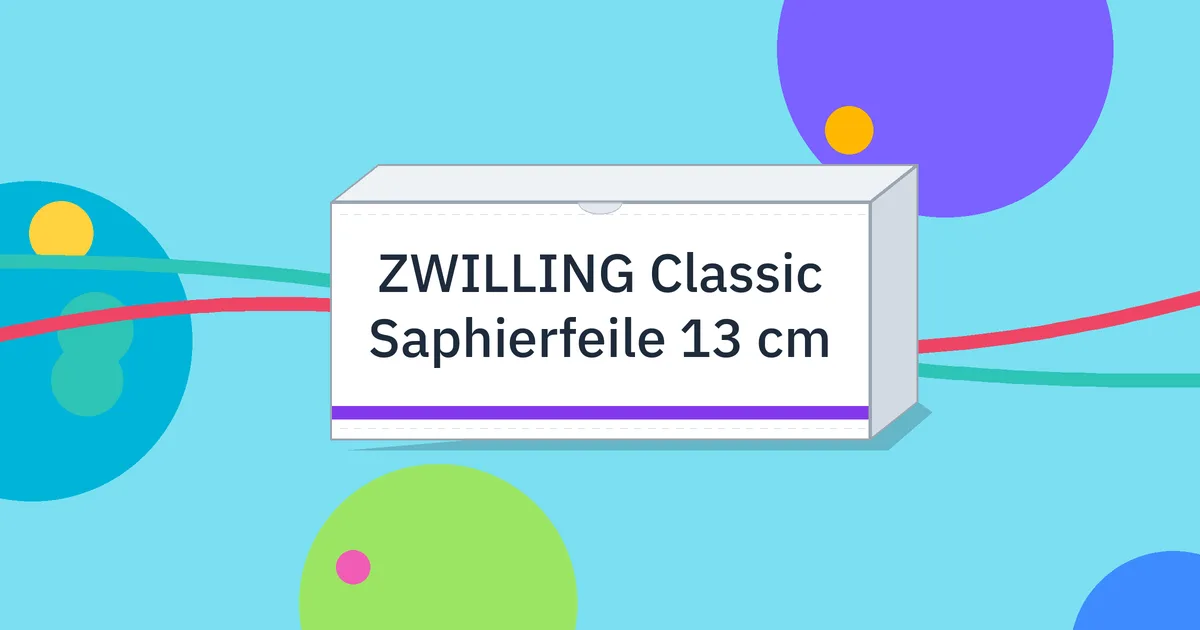 Symbolbild: Packung mit der Aufschrift ZWILLING Classic Saphierfeile 13 cm (PZN 02038981) – Verfügbarkeit und Bezug in Apotheken in Frankfurt am Main
