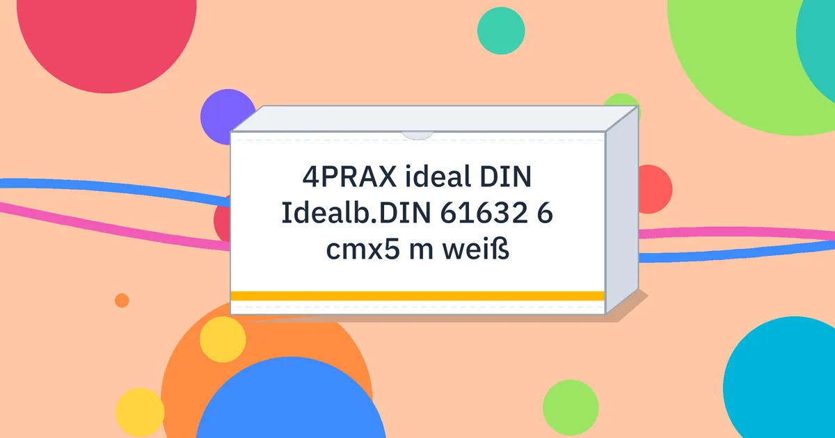 Symbolbild: Packung mit der Aufschrift 4PRAX ideal DIN Idealb.DIN 61632 6 cmx5 m weiß (PZN 20230535) – Verfügbarkeit und Bezug in Apotheken in Frankfurt am Main