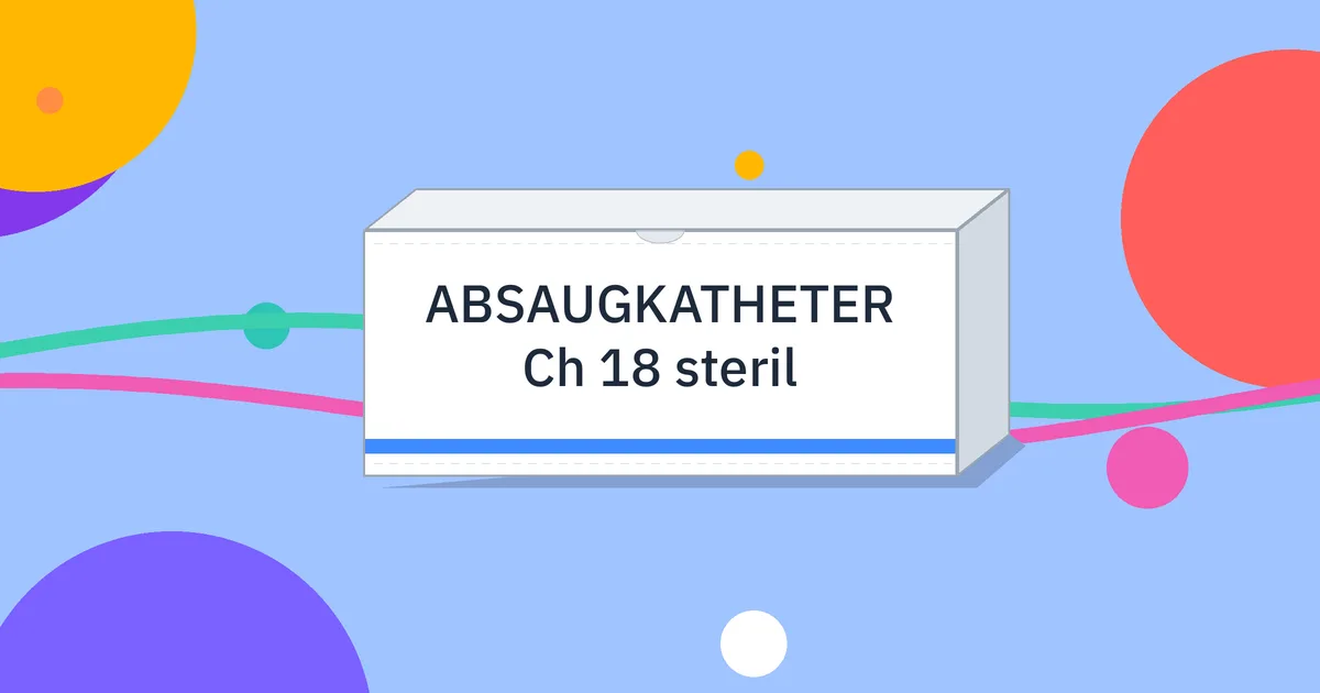 Symbolbild: Packung mit der Aufschrift ABSAUGKATHETER Ch 18 steril (PZN 07373460) – Verfügbarkeit und Bezug in Apotheken in Frankfurt am Main