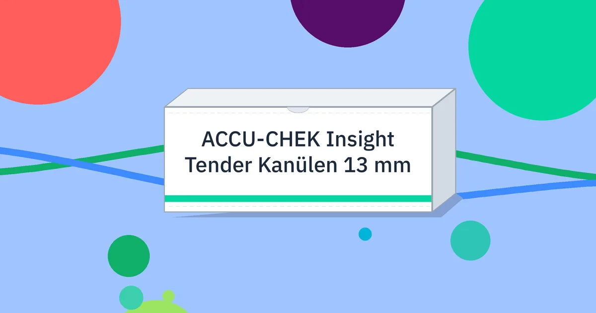 Symbolbild: Packung mit der Aufschrift ACCU-CHEK Insight Tender Kanülen 13 mm (PZN 16787255) – Verfügbarkeit und Bezug in Apotheken in Frankfurt am Main