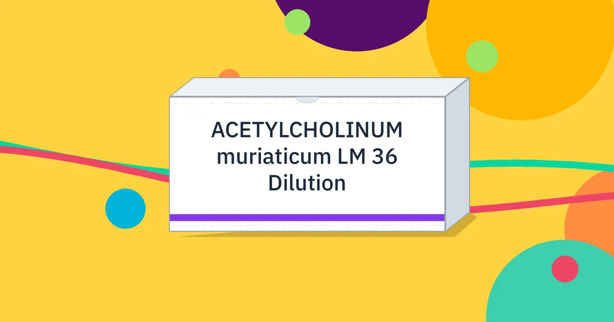Symbolbild: Packung mit der Aufschrift ACETYLCHOLINUM muriaticum LM 36 Dilution (PZN 13266461) – Verfügbarkeit und Bezug in Apotheken in Frankfurt am Main