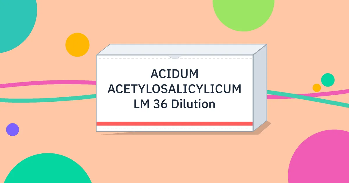 Symbolbild: Packung mit der Aufschrift ACIDUM ACETYLOSALICYLICUM LM 36 Dilution (PZN 13268365) – Verfügbarkeit und Bezug in Apotheken in Frankfurt am Main