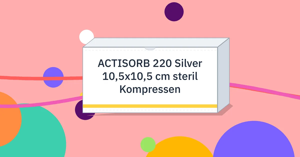 Symbolbild: Packung mit der Aufschrift ACTISORB 220 Silver 10,5x10,5 cm steril Kompressen (PZN 09426226) – Verfügbarkeit und Bezug in Apotheken in Frankfurt am Main