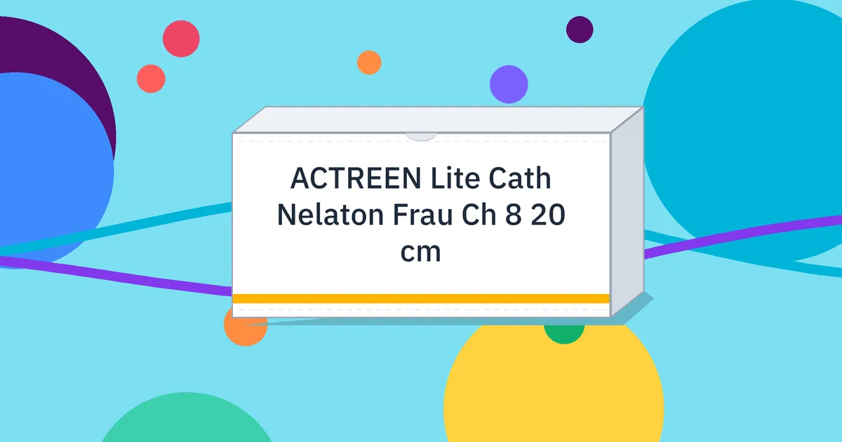 Symbolbild: Packung mit der Aufschrift ACTREEN Lite Cath Nelaton Frau Ch 8 20 cm (PZN 01678856) – Verfügbarkeit und Bezug in Apotheken in Frankfurt am Main