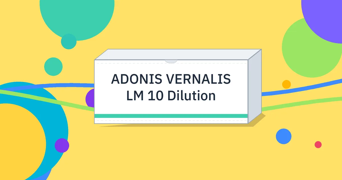 Symbolbild: Packung mit der Aufschrift ADONIS VERNALIS LM 10 Dilution (PZN 12754879) – Verfügbarkeit und Bezug in Apotheken in Frankfurt am Main