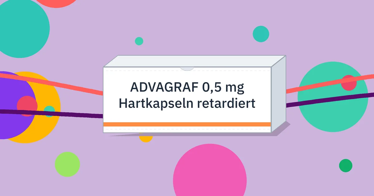 Symbolbild: Packung mit der Aufschrift ADVAGRAF 0,5 mg Hartkapseln retardiert (PZN 14139807) – Verfügbarkeit und Bezug in Apotheken in Frankfurt am Main