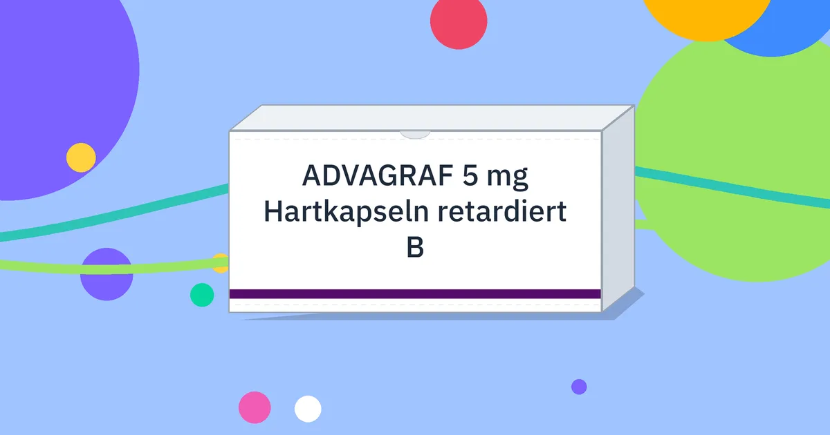 Symbolbild: Packung mit der Aufschrift ADVAGRAF 5 mg Hartkapseln retardiert B (PZN 07337458) – Verfügbarkeit und Bezug in Apotheken in Frankfurt am Main