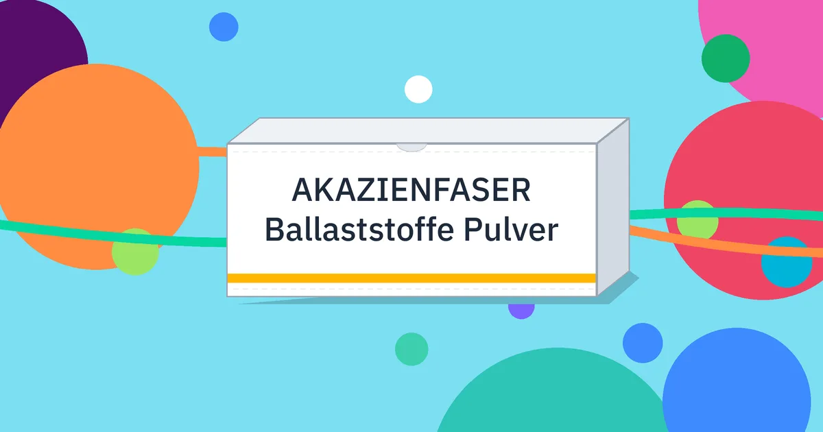 Symbolbild: Packung mit der Aufschrift AKAZIENFASER Ballaststoffe Pulver (PZN 18497828) – Verfügbarkeit und Bezug in Apotheken in Frankfurt am Main