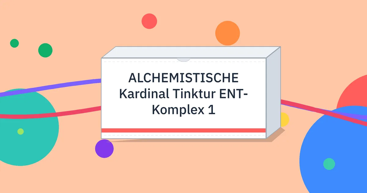 Symbolbild: Packung mit der Aufschrift ALCHEMISTISCHE Kardinal Tinktur ENT-Komplex 1 (PZN 12512917) – Verfügbarkeit und Bezug in Apotheken in Frankfurt am Main