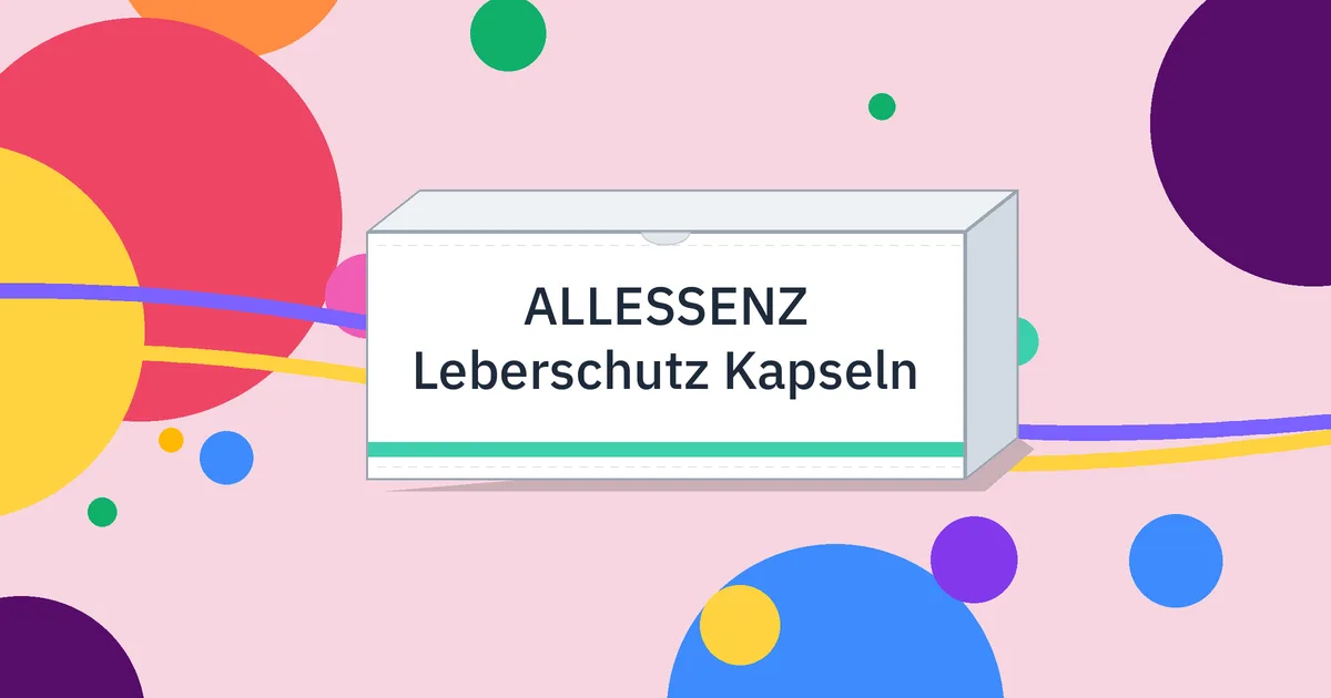Symbolbild: Packung mit der Aufschrift ALLESSENZ Leberschutz Kapseln (PZN 20053719) – Verfügbarkeit und Bezug in Apotheken in Frankfurt am Main