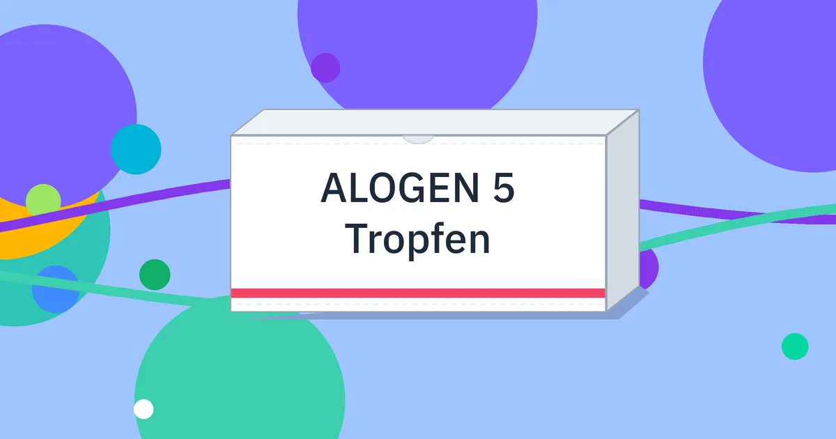 Symbolbild: Packung mit der Aufschrift ALOGEN 5 Tropfen (PZN 09438175) – Verfügbarkeit und Bezug in Apotheken in Frankfurt am Main