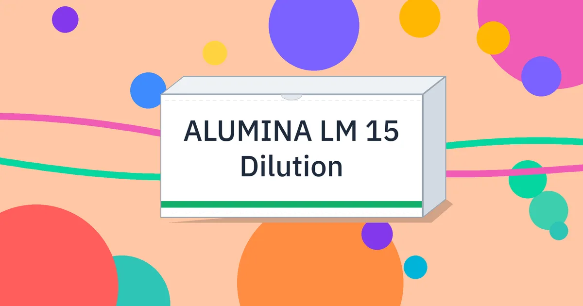 Symbolbild: Packung mit der Aufschrift ALUMINA LM 15 Dilution (PZN 12758481) – Verfügbarkeit und Bezug in Apotheken in Frankfurt am Main