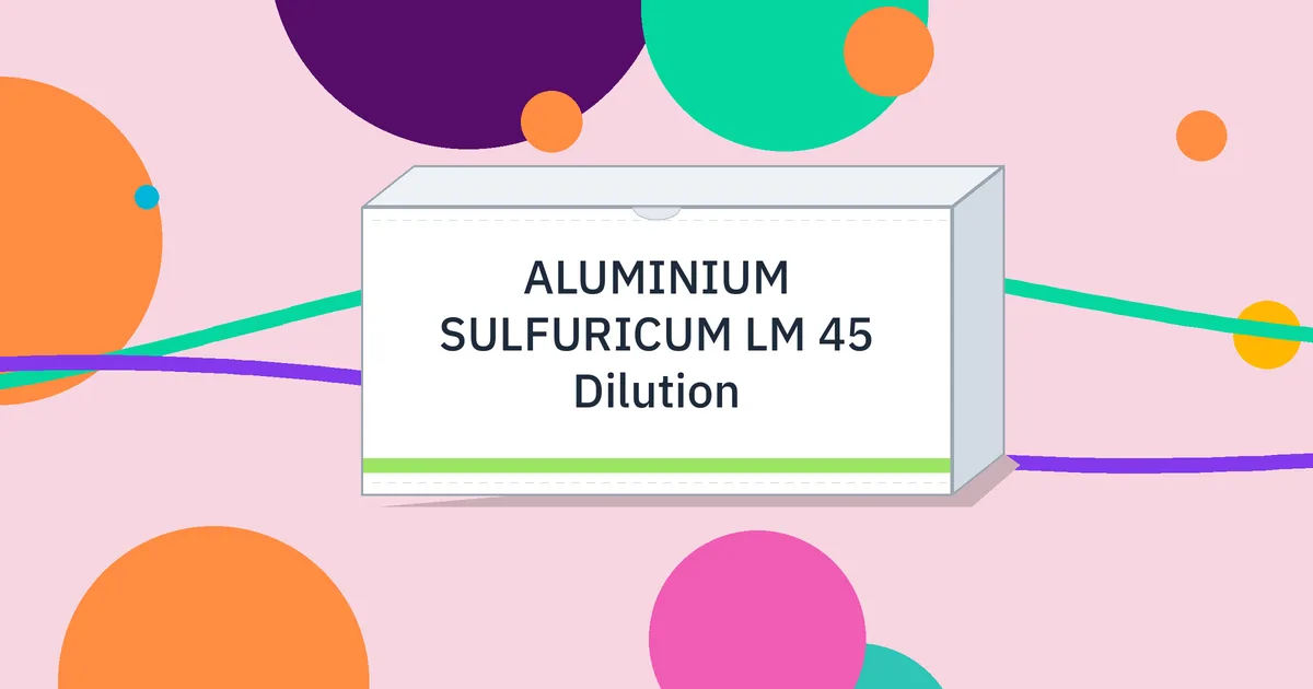 Symbolbild: Packung mit der Aufschrift ALUMINIUM SULFURICUM LM 45 Dilution (PZN 13317862) – Verfügbarkeit und Bezug in Apotheken in Frankfurt am Main