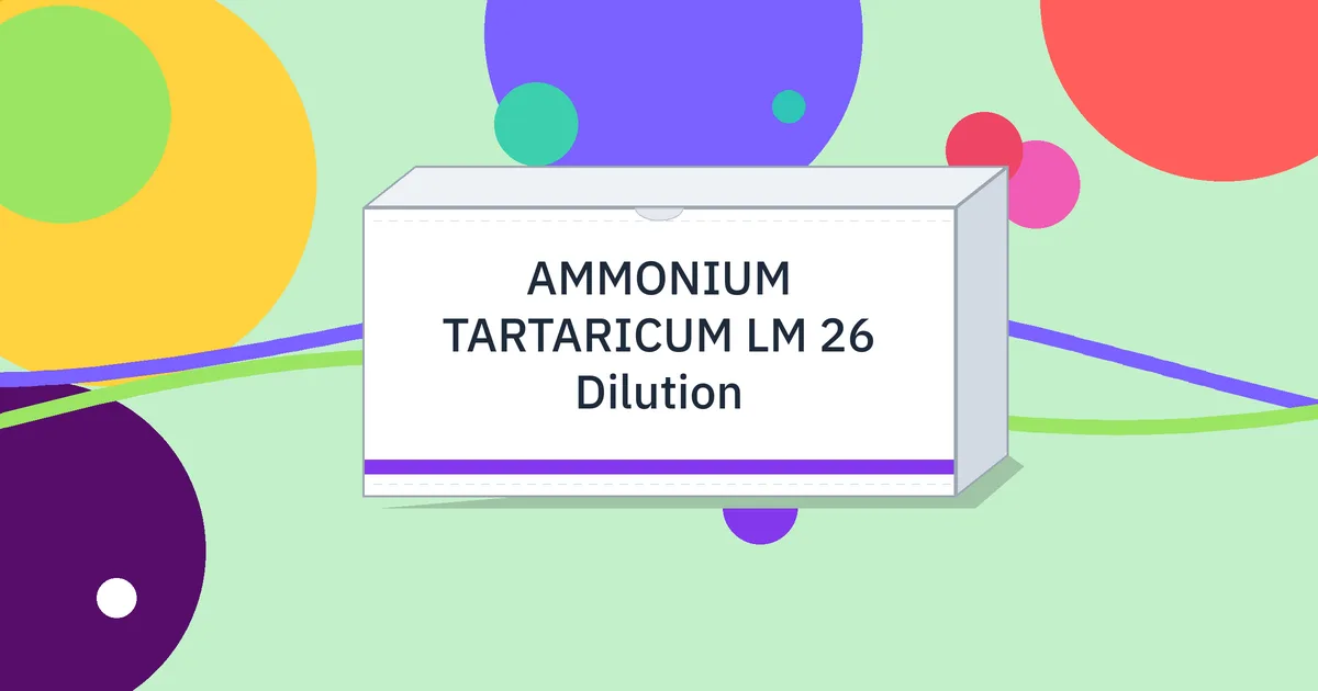 Symbolbild: Packung mit der Aufschrift AMMONIUM TARTARICUM LM 26 Dilution (PZN 12761690) – Verfügbarkeit und Bezug in Apotheken in Frankfurt am Main