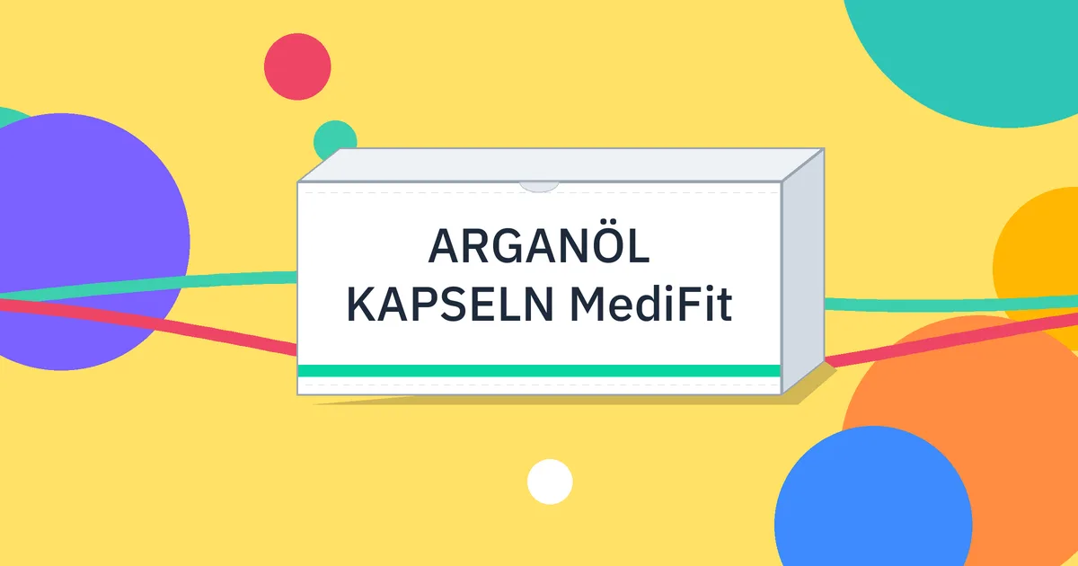 Symbolbild: Packung mit der Aufschrift ARGANÖL KAPSELN MediFit (PZN 11293034) – Verfügbarkeit und Bezug in Apotheken in Frankfurt am Main