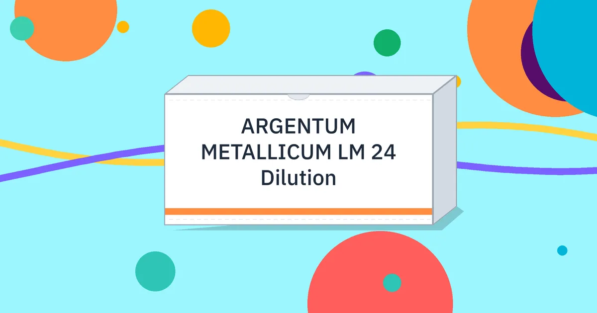 Symbolbild: Packung mit der Aufschrift ARGENTUM METALLICUM LM 24 Dilution (PZN 09430498) – Verfügbarkeit und Bezug in Apotheken in Frankfurt am Main