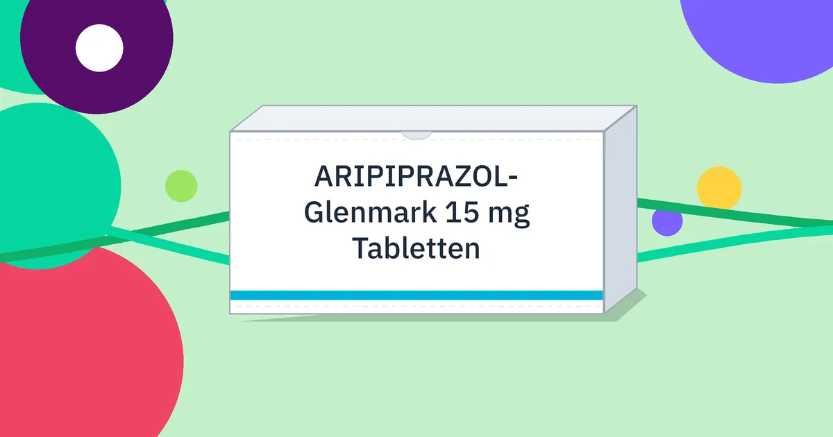 Symbolbild: Packung mit der Aufschrift ARIPIPRAZOL-Glenmark 15 mg Tabletten (PZN 17279087) – Verfügbarkeit und Bezug in Apotheken in Frankfurt am Main
