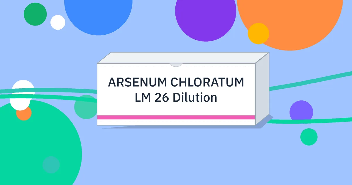 Symbolbild: Packung mit der Aufschrift ARSENUM CHLORATUM LM 26 Dilution (PZN 12771955) – Verfügbarkeit und Bezug in Apotheken in Frankfurt am Main
