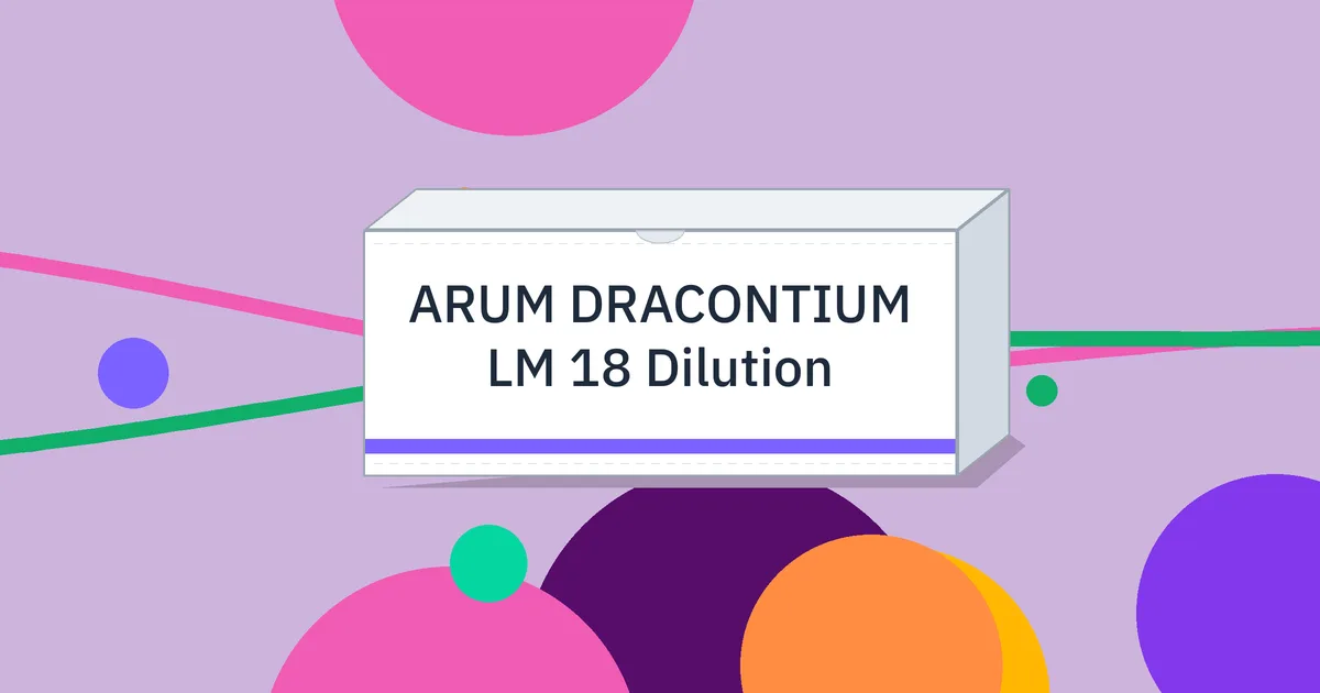 Symbolbild: Packung mit der Aufschrift ARUM DRACONTIUM LM 18 Dilution (PZN 13395307) – Verfügbarkeit und Bezug in Apotheken in Frankfurt am Main