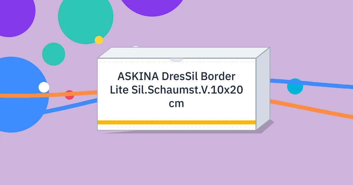 Symbolbild: Packung mit der Aufschrift ASKINA DresSil Border Lite Sil.Schaumst.V.10x20 cm (PZN 17902238) – Verfügbarkeit und Bezug in Apotheken in Frankfurt am Main