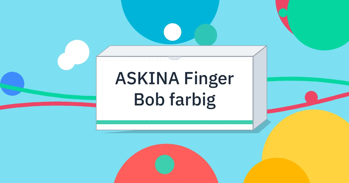 Symbolbild: Packung mit der Aufschrift ASKINA Finger Bob farbig (PZN 20057249) – Verfügbarkeit und Bezug in Apotheken in Frankfurt am Main