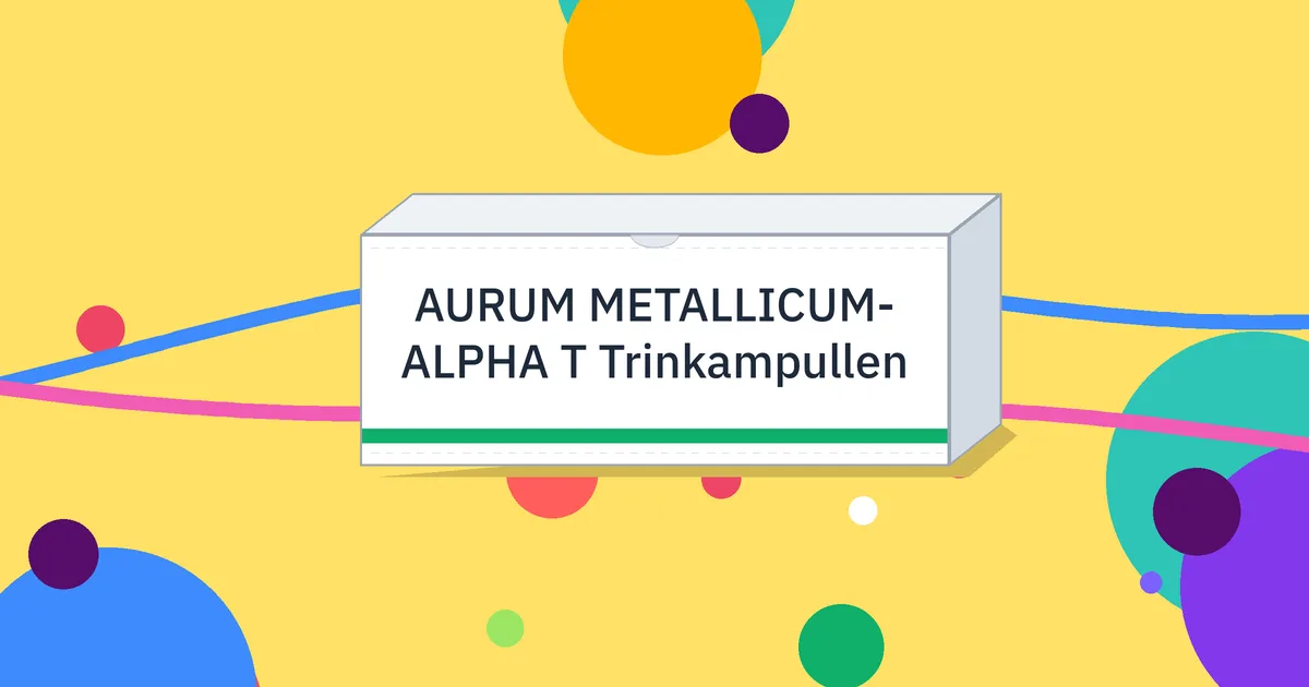 Symbolbild: Packung mit der Aufschrift AURUM METALLICUM-ALPHA T Trinkampullen (PZN 10223132) – Verfügbarkeit und Bezug in Apotheken in Frankfurt am Main
