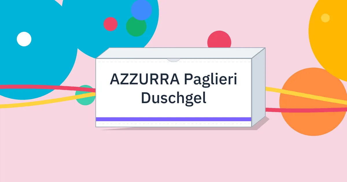 Symbolbild: Packung mit der Aufschrift AZZURRA Paglieri Duschgel (PZN 13576227) – Verfügbarkeit und Bezug in Apotheken in Frankfurt am Main