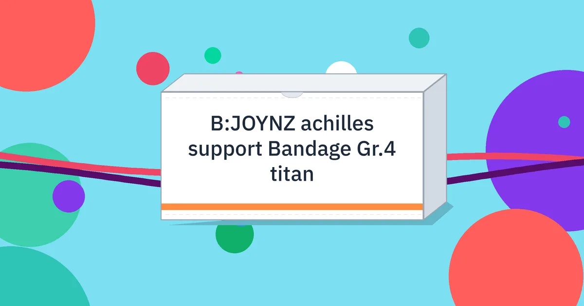 Symbolbild: Packung mit der Aufschrift B:JOYNZ achilles support Bandage Gr.4 titan (PZN 20693755) – Verfügbarkeit und Bezug in Apotheken in Frankfurt am Main