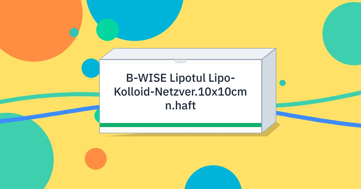 Symbolbild: Packung mit der Aufschrift B-WISE Lipotul Lipo-Kolloid-Netzver.10x10cm n.haft (PZN 19730764) – Verfügbarkeit und Bezug in Apotheken in Frankfurt am Main