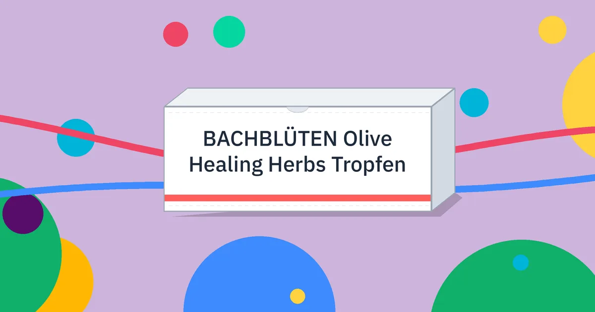 Symbolbild: Packung mit der Aufschrift BACHBLÜTEN Olive Healing Herbs Tropfen (PZN 07365064) – Verfügbarkeit und Bezug in Apotheken in Frankfurt am Main