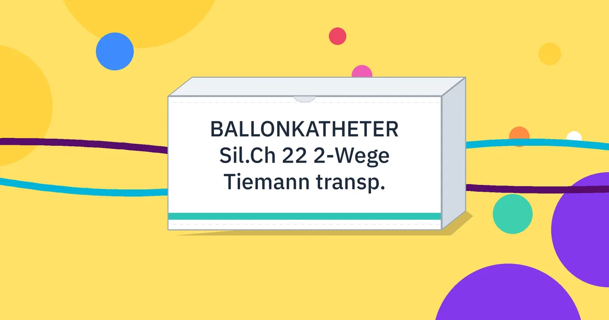 Symbolbild: Packung mit der Aufschrift BALLONKATHETER Sil.Ch 22 2-Wege Tiemann transp. (PZN 14350821) – Verfügbarkeit und Bezug in Apotheken in Frankfurt am Main