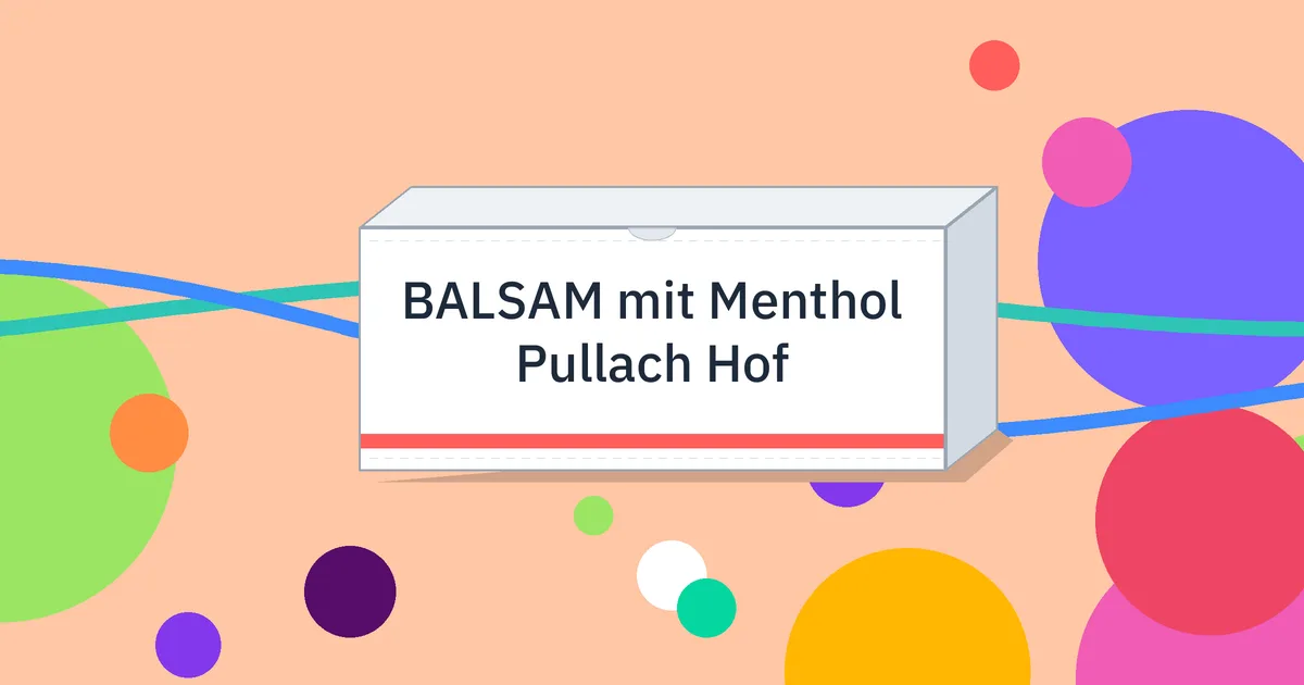 Symbolbild: Packung mit der Aufschrift BALSAM mit Menthol Pullach Hof (PZN 16619084) – Verfügbarkeit und Bezug in Apotheken in Frankfurt am Main