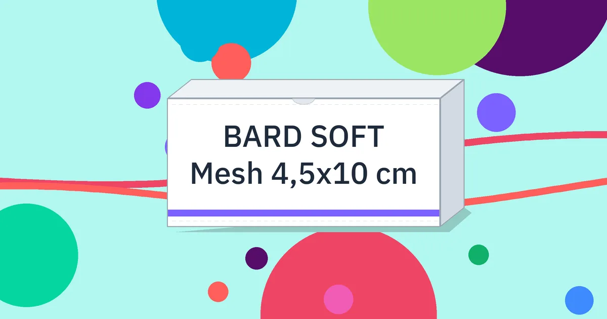 Symbolbild: Packung mit der Aufschrift BARD SOFT Mesh 4,5x10 cm (PZN 02704188) – Verfügbarkeit und Bezug in Apotheken in Frankfurt am Main