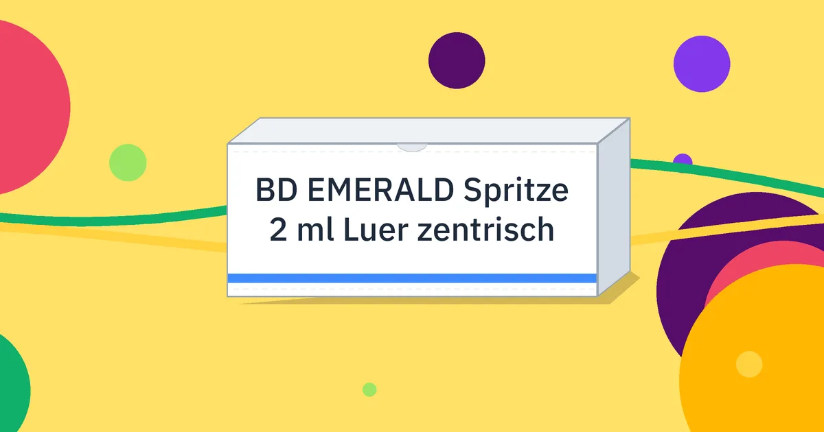 Symbolbild: Packung mit der Aufschrift BD EMERALD Spritze 2 ml Luer zentrisch (PZN 18730213) – Verfügbarkeit und Bezug in Apotheken in Frankfurt am Main