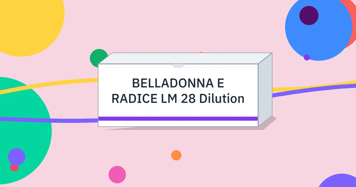 Symbolbild: Packung mit der Aufschrift BELLADONNA E RADICE LM 28 Dilution (PZN 13381541) – Verfügbarkeit und Bezug in Apotheken in Frankfurt am Main