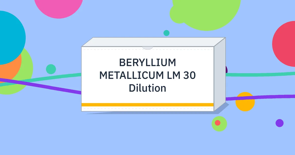 Symbolbild: Packung mit der Aufschrift BERYLLIUM METALLICUM LM 30 Dilution (PZN 12793566) – Verfügbarkeit und Bezug in Apotheken in Frankfurt am Main