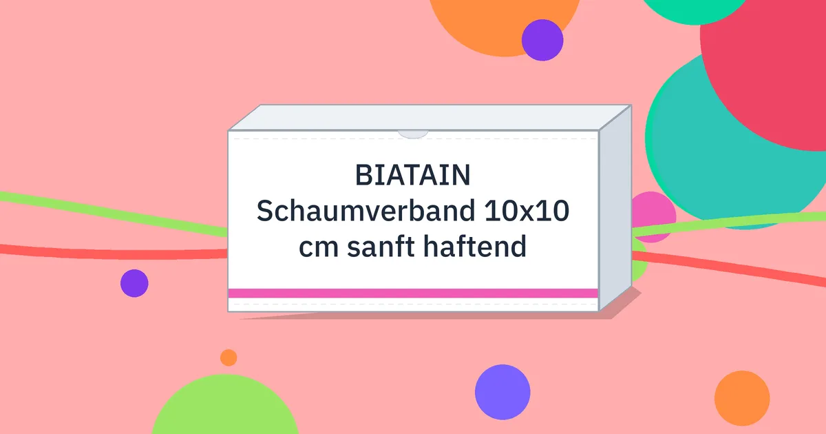 Symbolbild: Packung mit der Aufschrift BIATAIN Schaumverband 10x10 cm sanft haftend (PZN 13343718) – Verfügbarkeit und Bezug in Apotheken in Frankfurt am Main